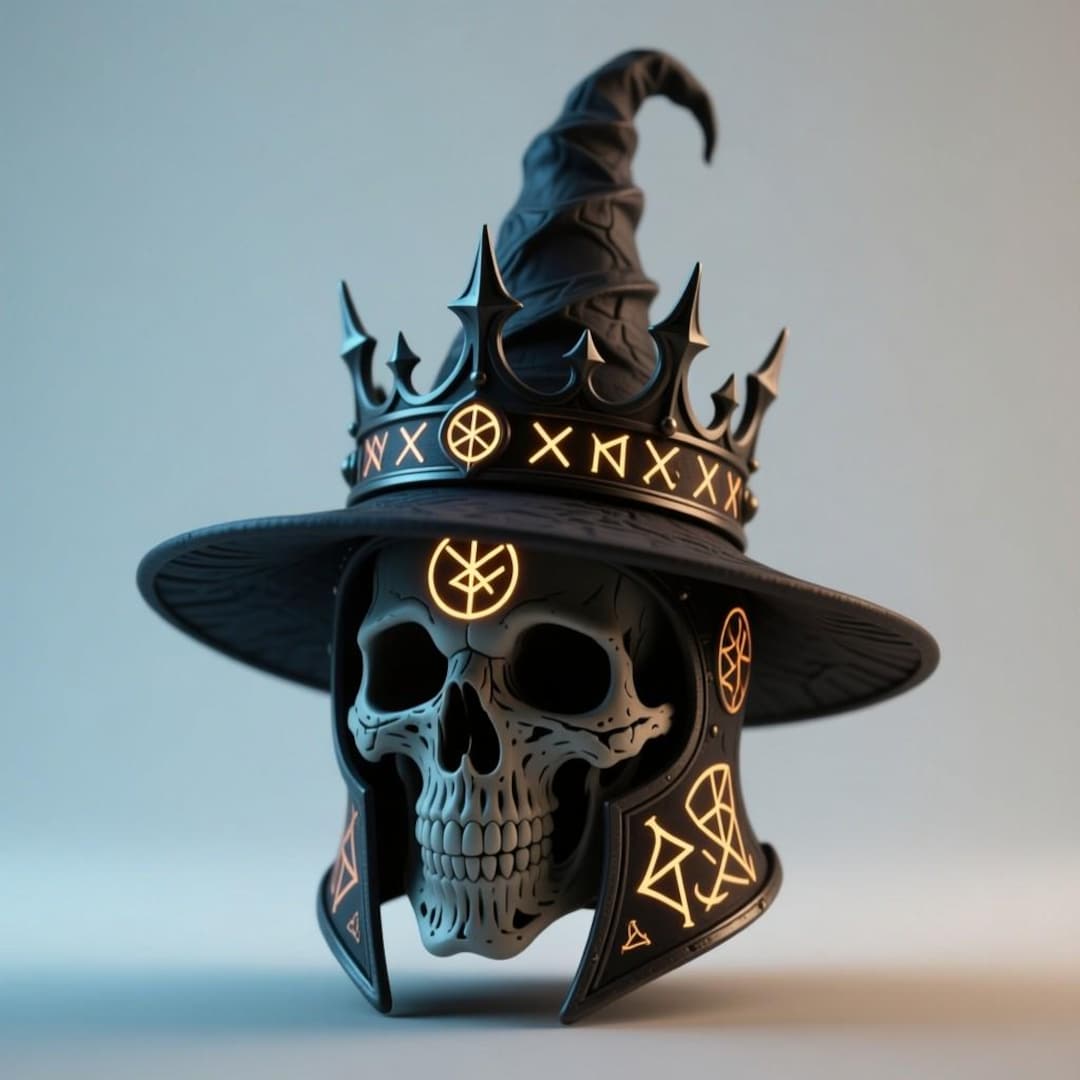 Dark Wizard Skull Helmet STL • Gothic Rune Crown 3D Print Model - Etsy