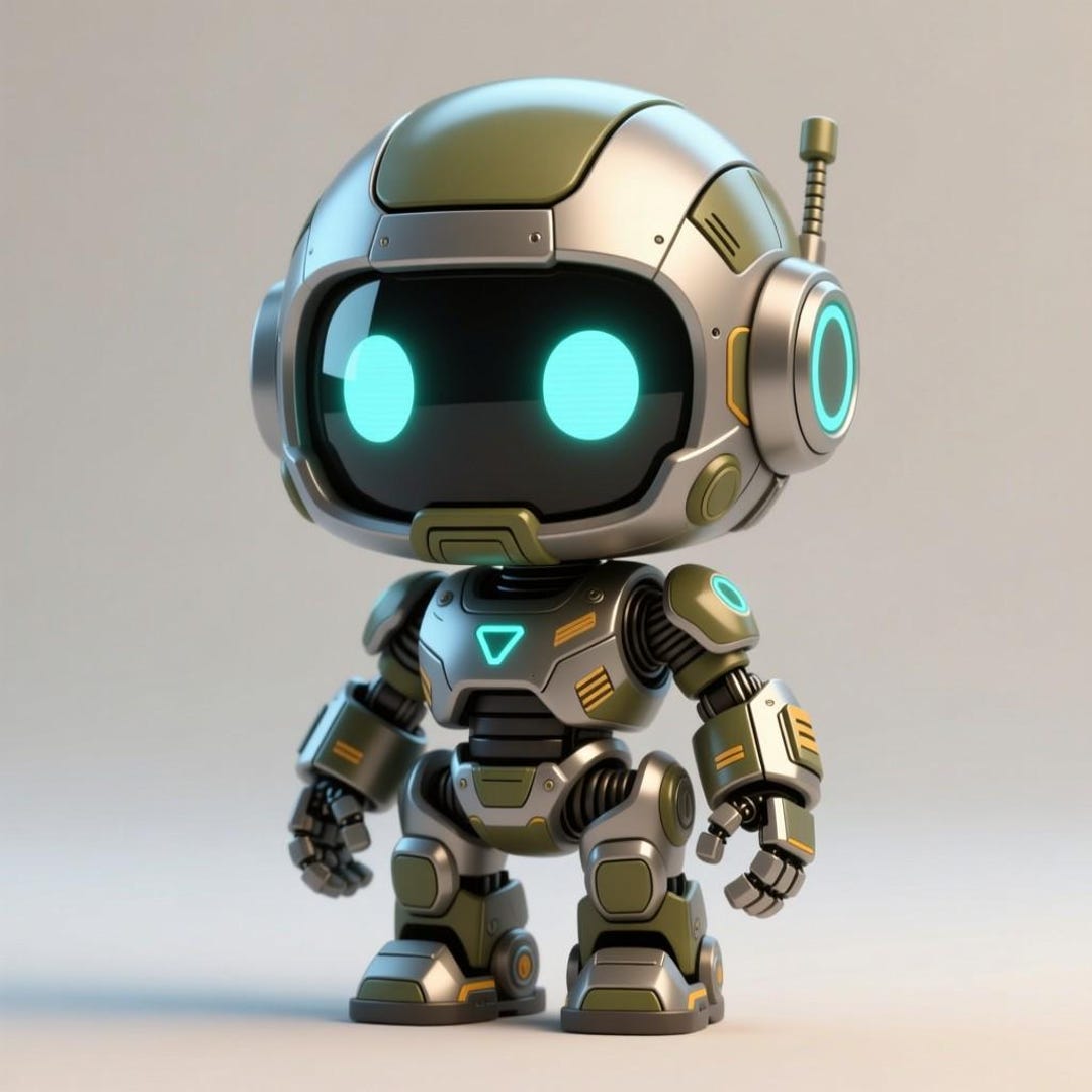 Chibi Robot Figurine STL: 3D Printable Cyberpunk Mech Model (digital ...
