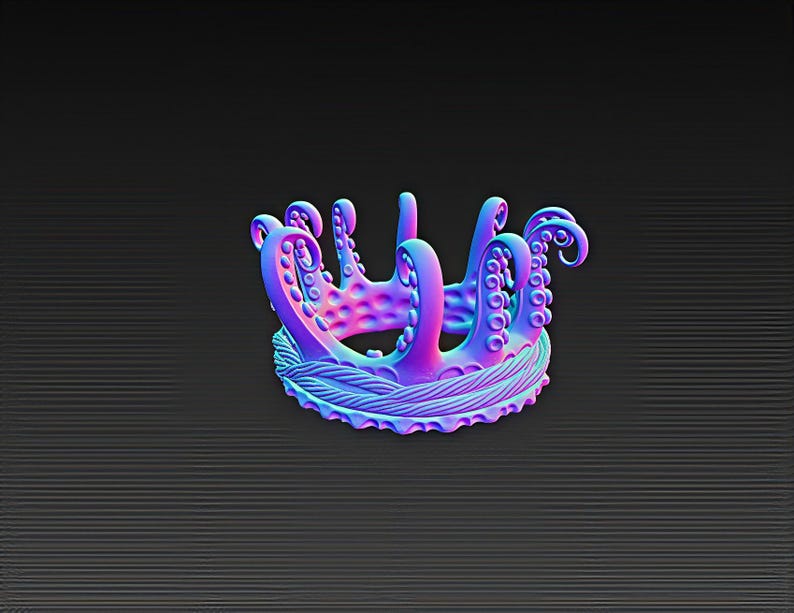 Octopus Tentacle Crown STL: 3D Printable Nautical Cosplay Prop (digital ...