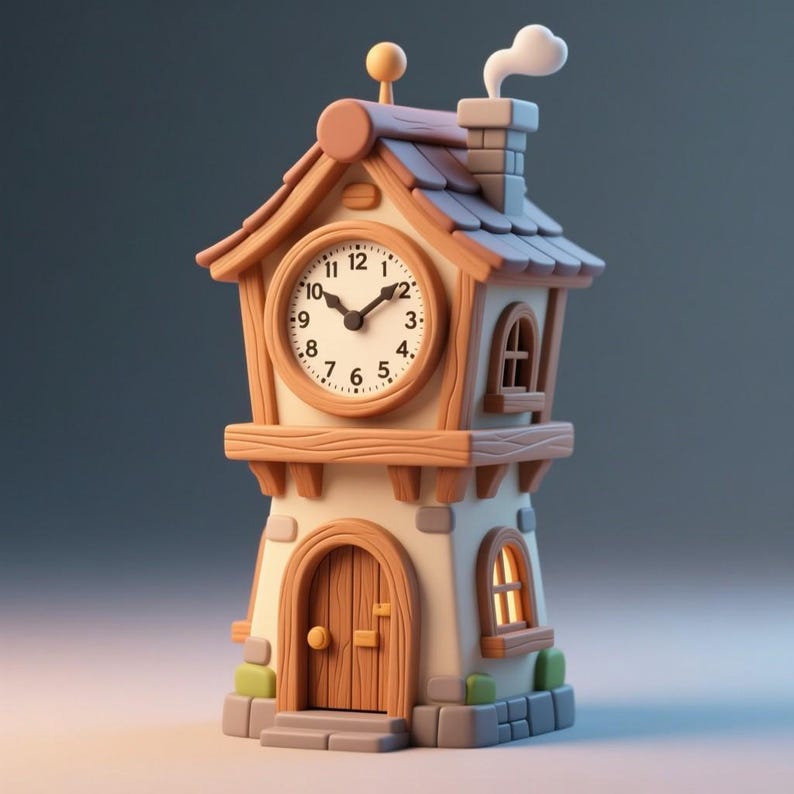 Clock Tower House 3D Model – STL File - Etsy