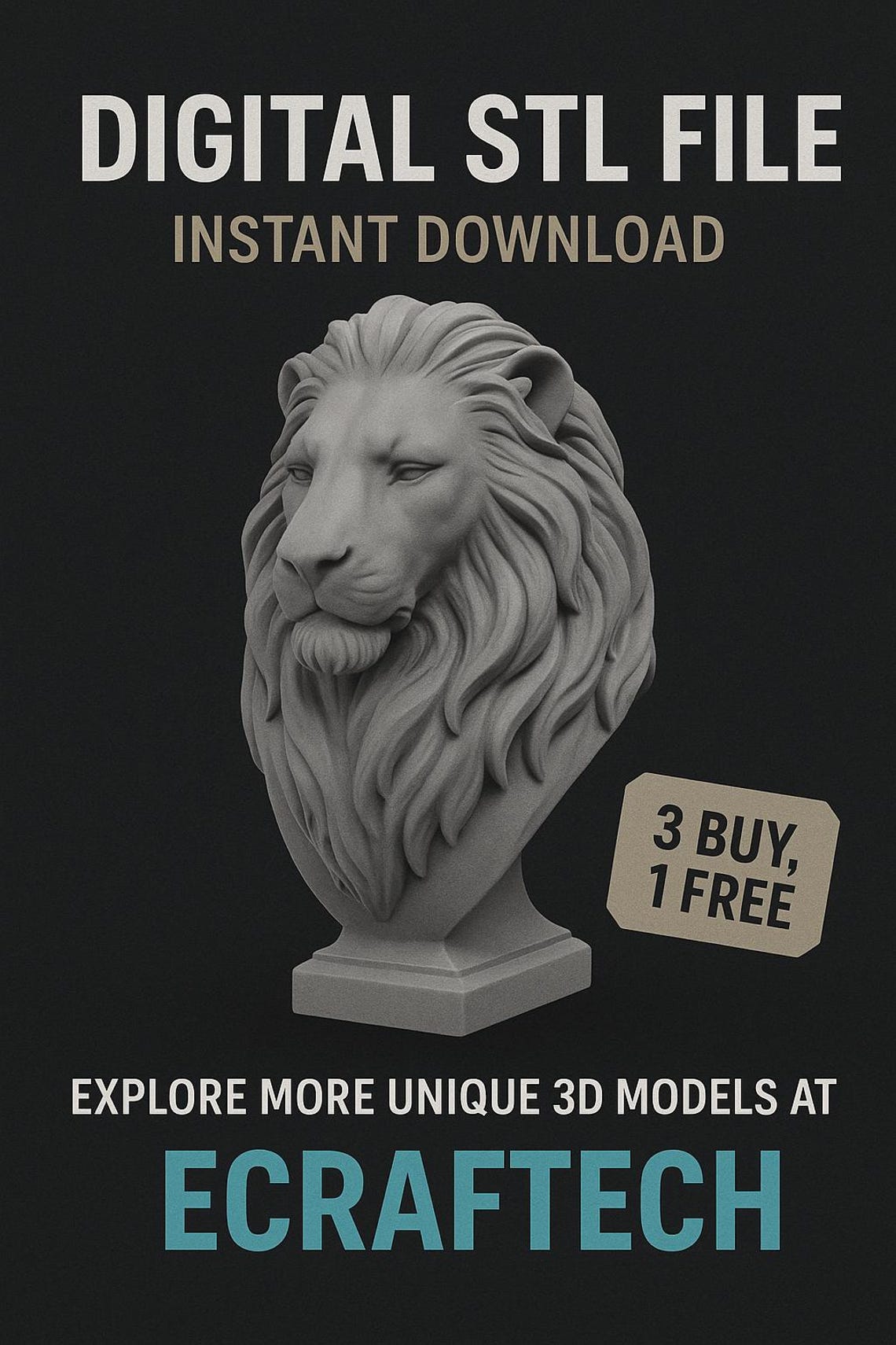 Modern Abstract Bust STL – Parametric Futuristic Sculpture for 3D ...