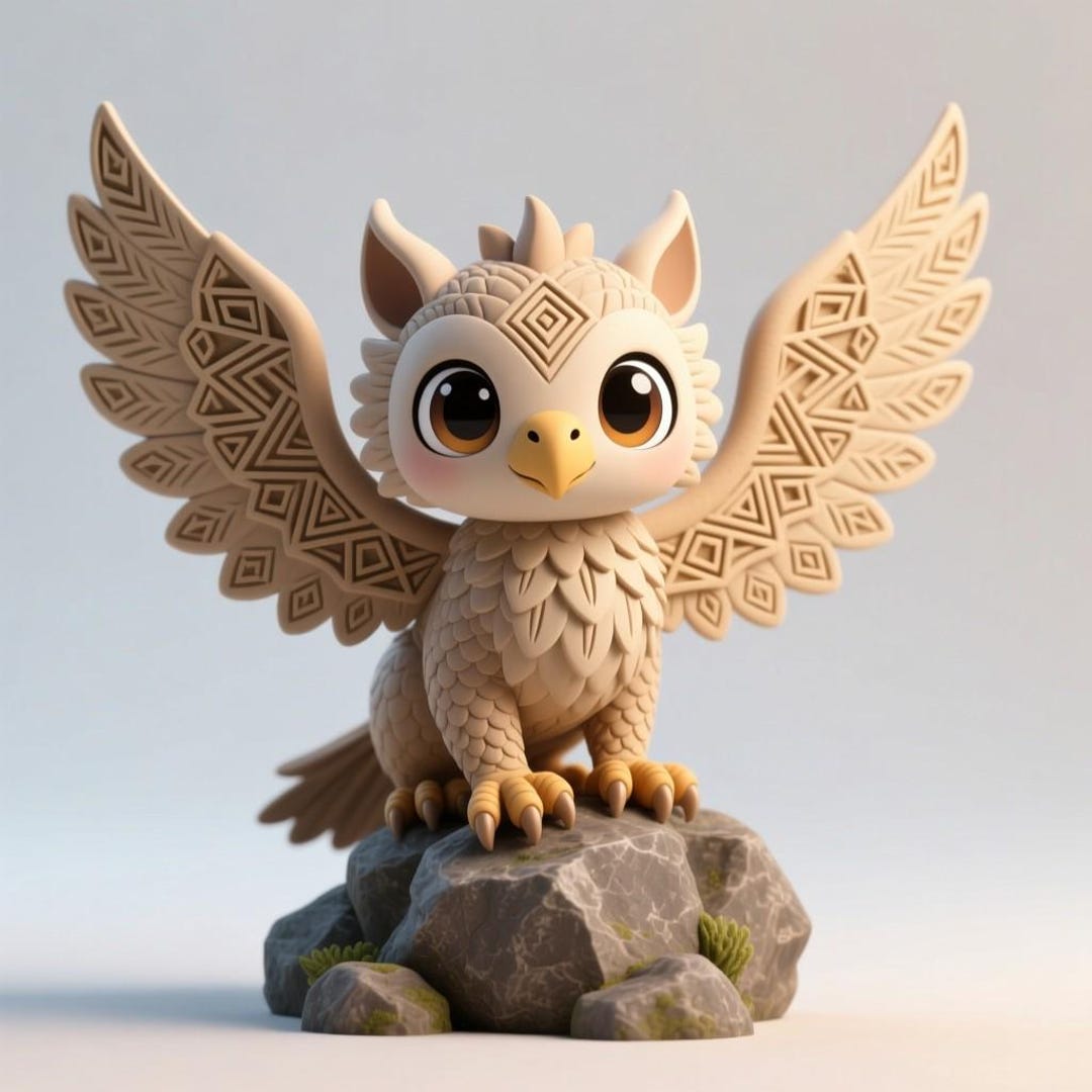 Chibi Griffin STL File: Mythical Creature 3D Printable Figurine ...