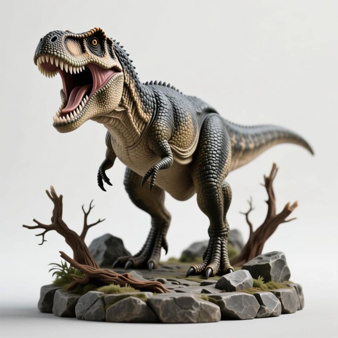 T-rex Dinosaur STL File: Realistic 3D Printable Figurine (digital ...