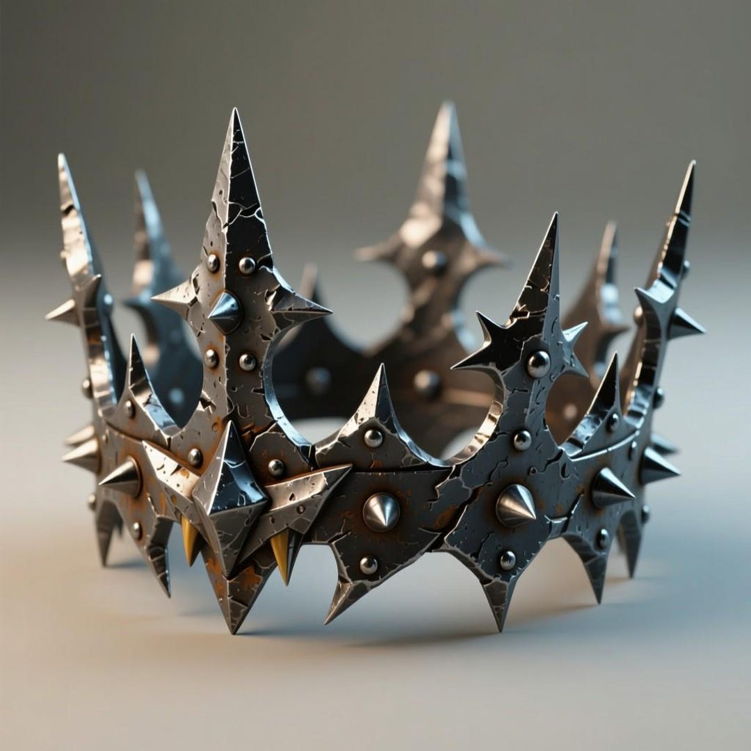 Dark Spiked Crown STL | Gothic Fantasy 3D Printable Crown | Cosplay ...