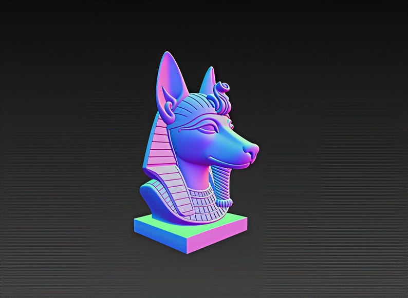 Egyptian Dog Bust 3D Model STL File for 3D Printing - Etsy