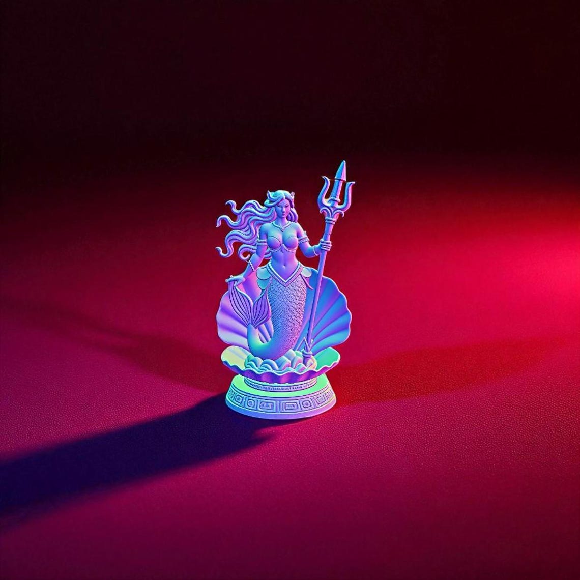 Mermaid Statue STL File | Fantasy Sea Goddess 3D Print Model | Digital ...