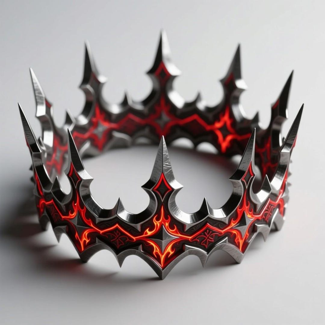 Demon Lord Crown STL | Spiked Evil King Tiara, Gothic Cosplay Prop ...