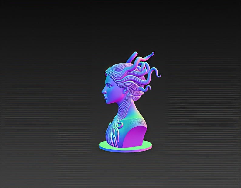 Modern Medusa Bust STL – Elegant Artistic 3D Print Sculpture ...