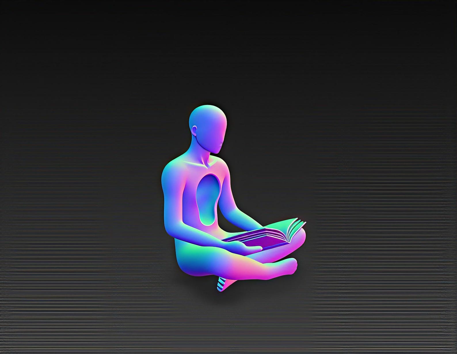 Minimalist Reading Figure STL – 3D Print Abstract Sculpture (digital ...