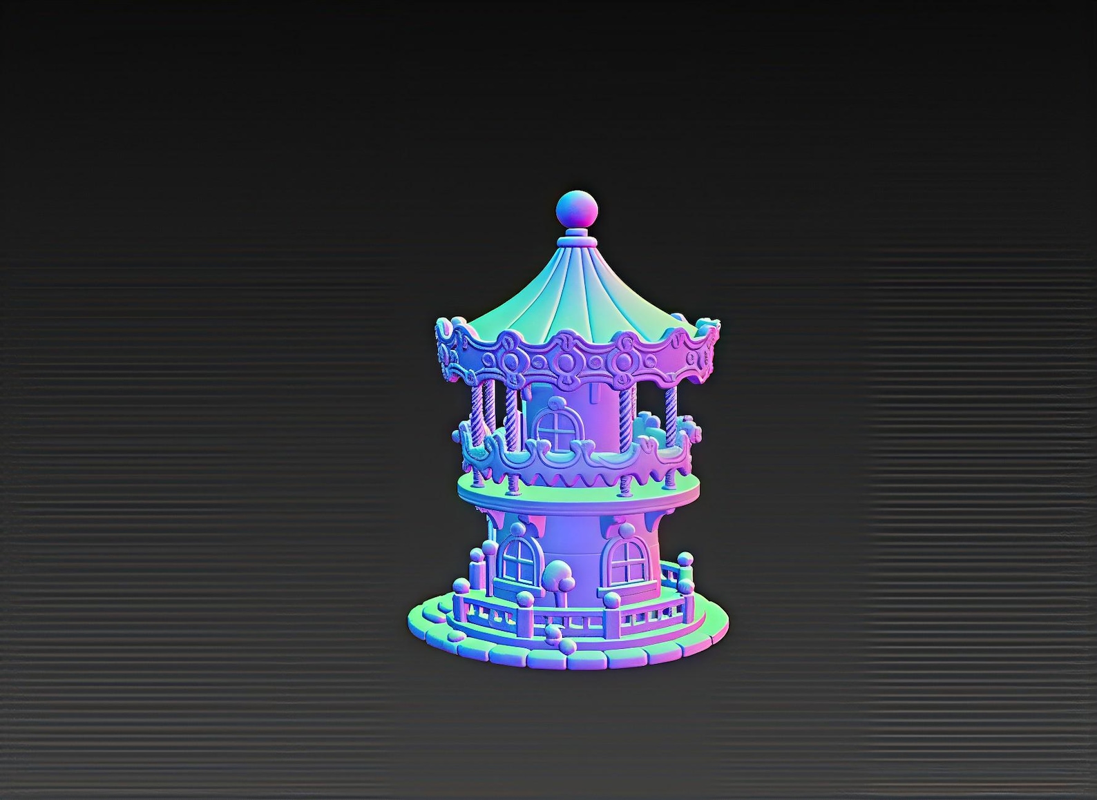 Unicorn Carousel House STL File • 3D Printable Fantasy Fairy Tale Home ...