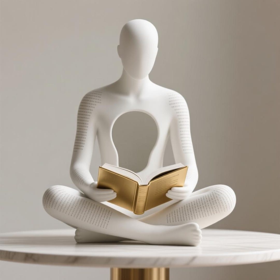 Minimalist Reading Figure STL – 3D Print Abstract Sculpture (digital ...