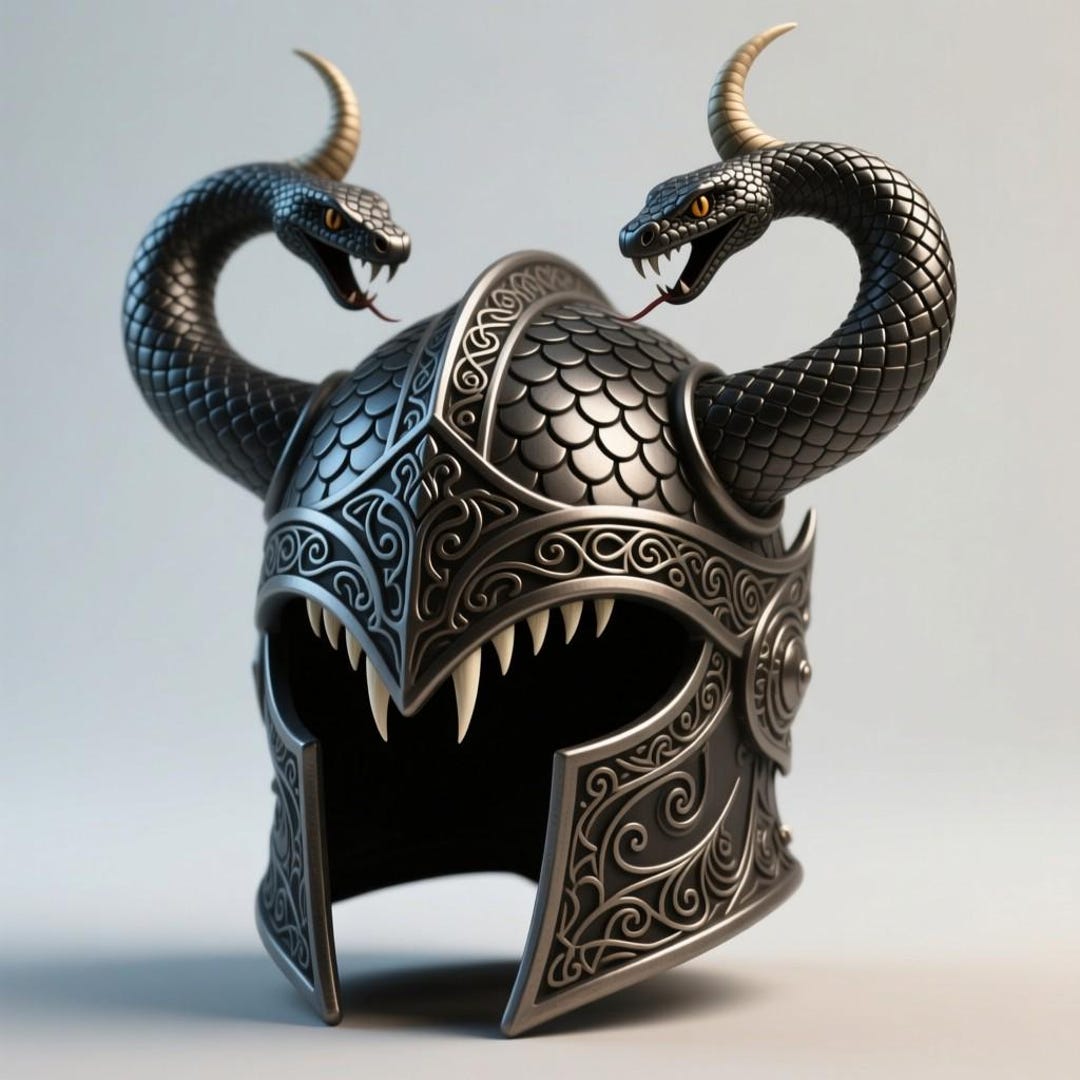Dark Serpent Warrior Helmet STL: Fantasy Cosplay Armor (digital ...
