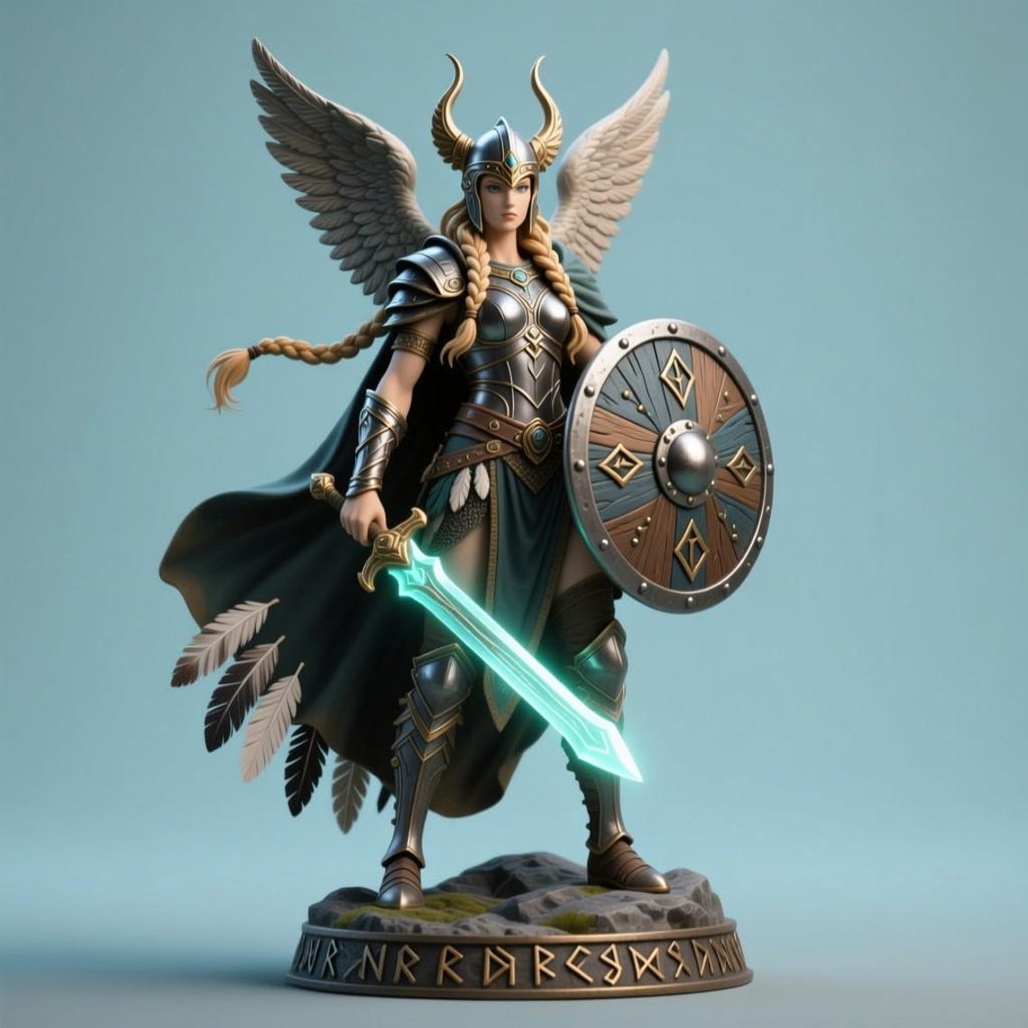 Valkyrie Warrior Statue STL File - 3D Printable Nordic Fighter - Etsy