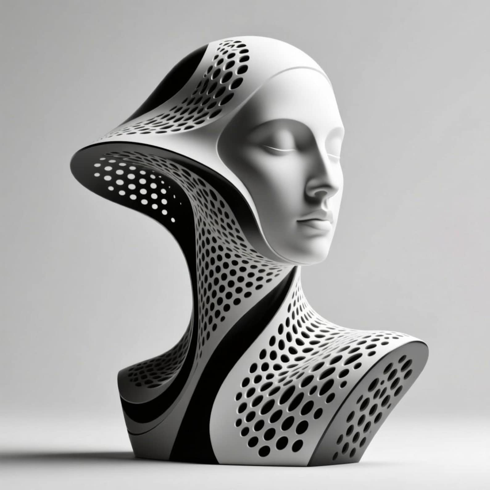 Modern Abstract Bust STL – Parametric Futuristic Sculpture for 3D ...