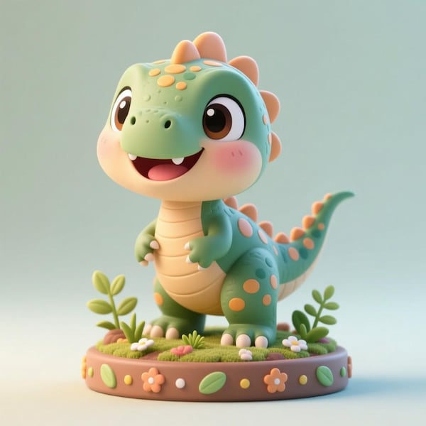 Chibi Dinosaur - Etsy