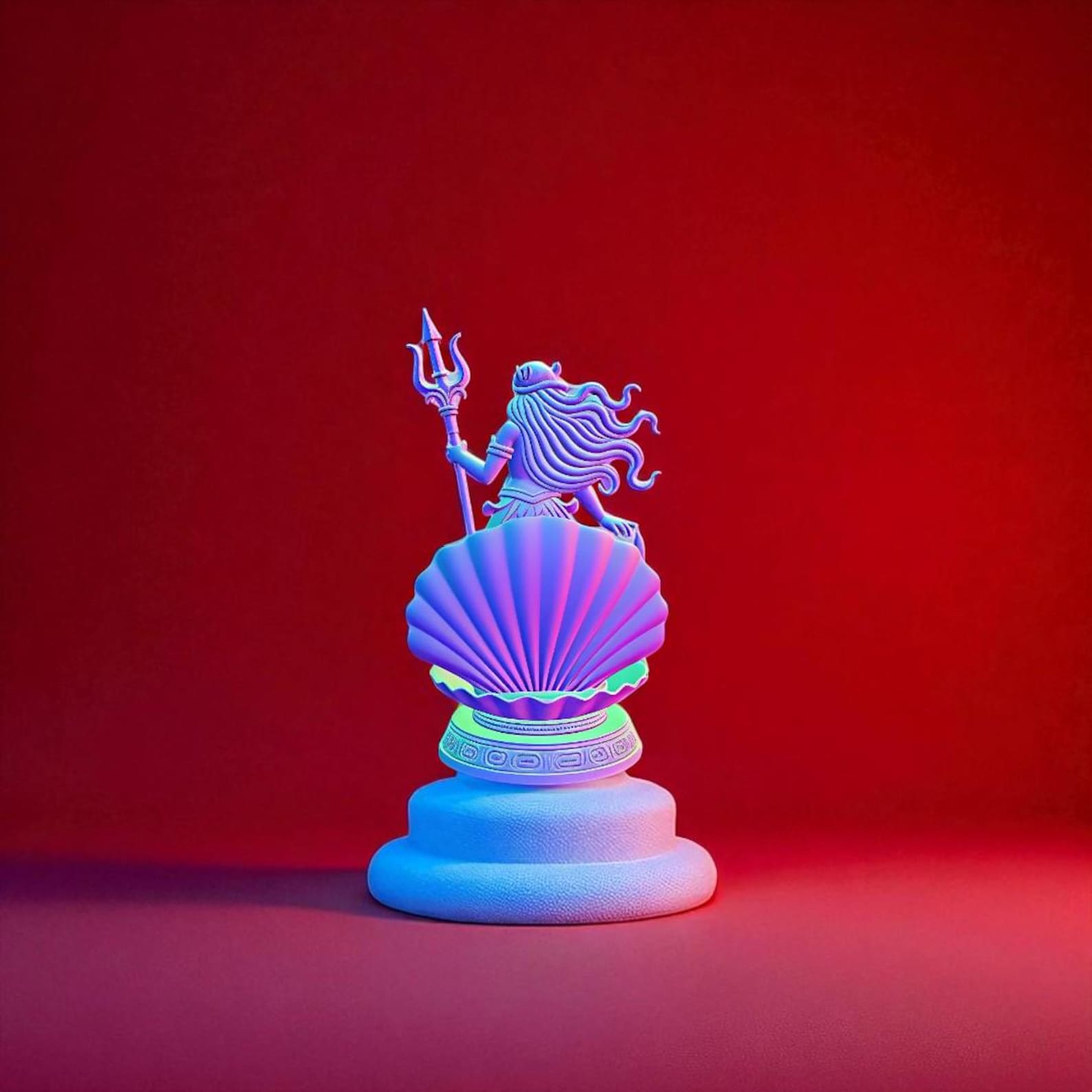 Mermaid Statue STL File | Fantasy Sea Goddess 3D Print Model | Digital ...