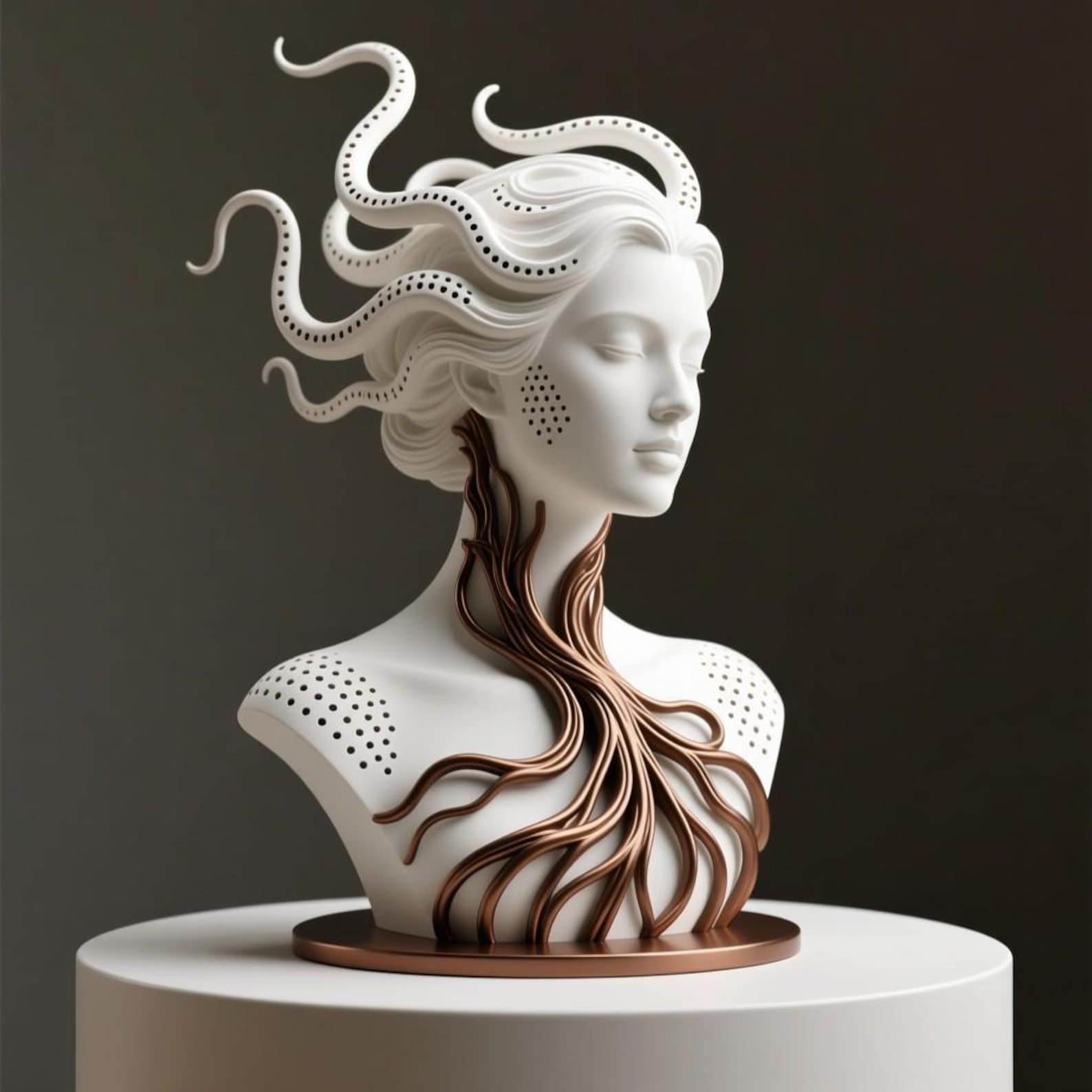 Modern Medusa Bust STL – Elegant Artistic 3D Print Sculpture ...
