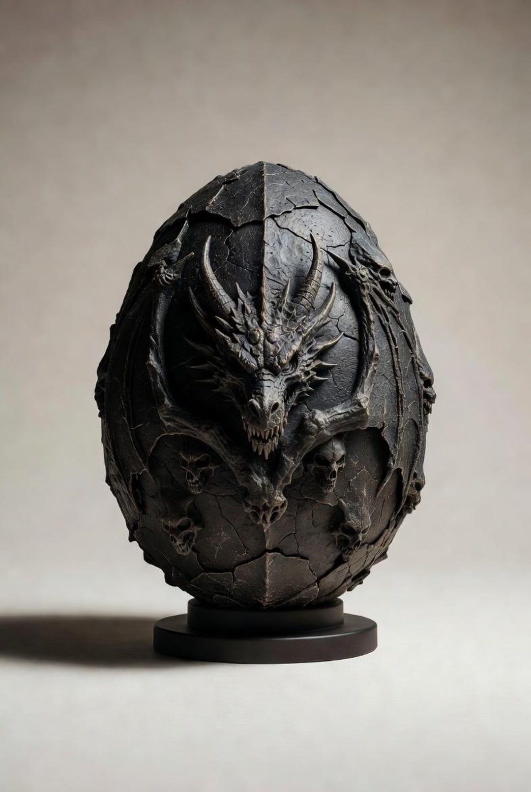 Dark Dragon Egg STL File – Gothic Skull Dragon Head 3D Print (digital ...