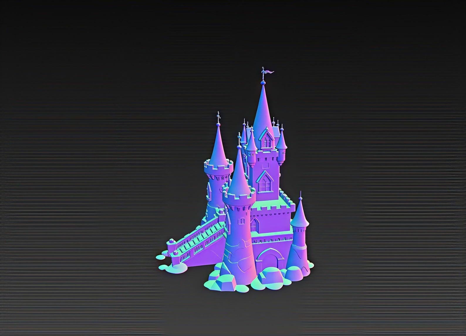 Fantasy Castle STL File: 3D Printable Fairy Tale Model (digital ...