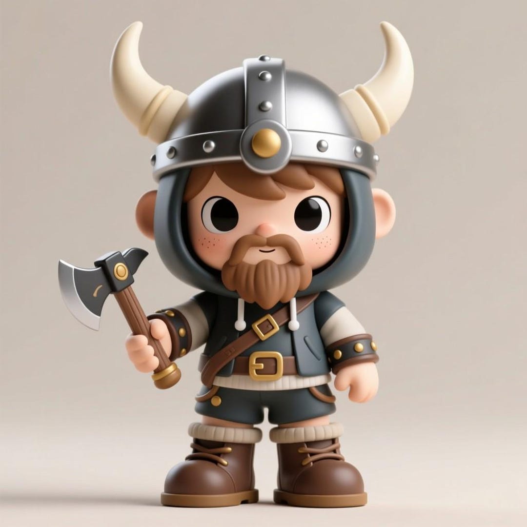 Viking Chibi STL File: 3D Printable Warrior Figurine (digital Download ...