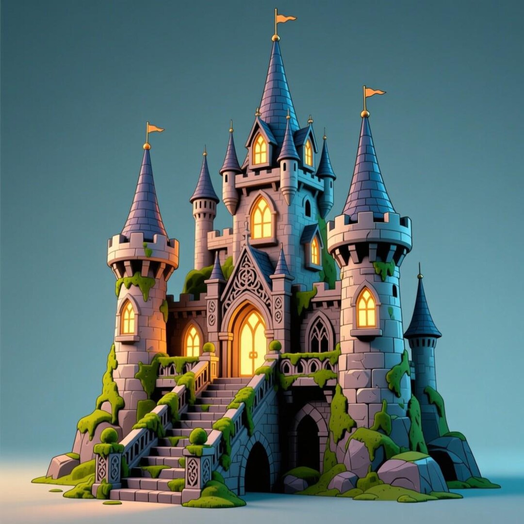 Fantasy Castle STL File: 3D Printable Fairy Tale Model (digital ...
