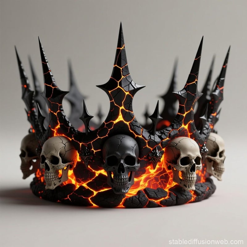 Skull With a Crown Print - Etsy