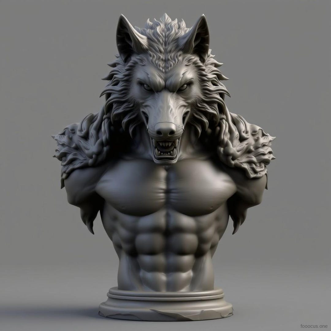 Warrior Wolf Bust 3D Model STL File for 3D Printing - Etsy