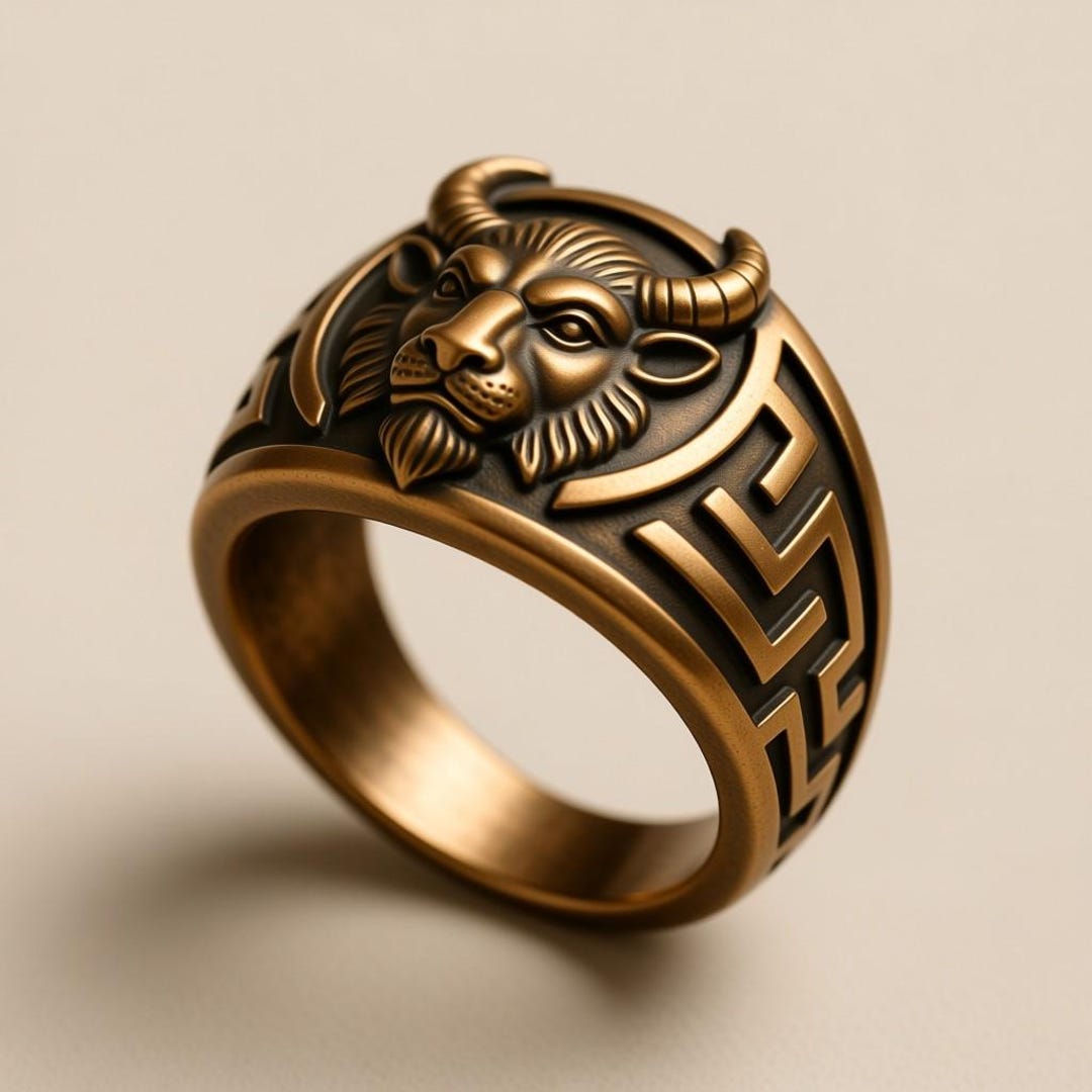Minotaur Labyrinth Ring STL | 3D Printable Greek Mythology Jewelry ...
