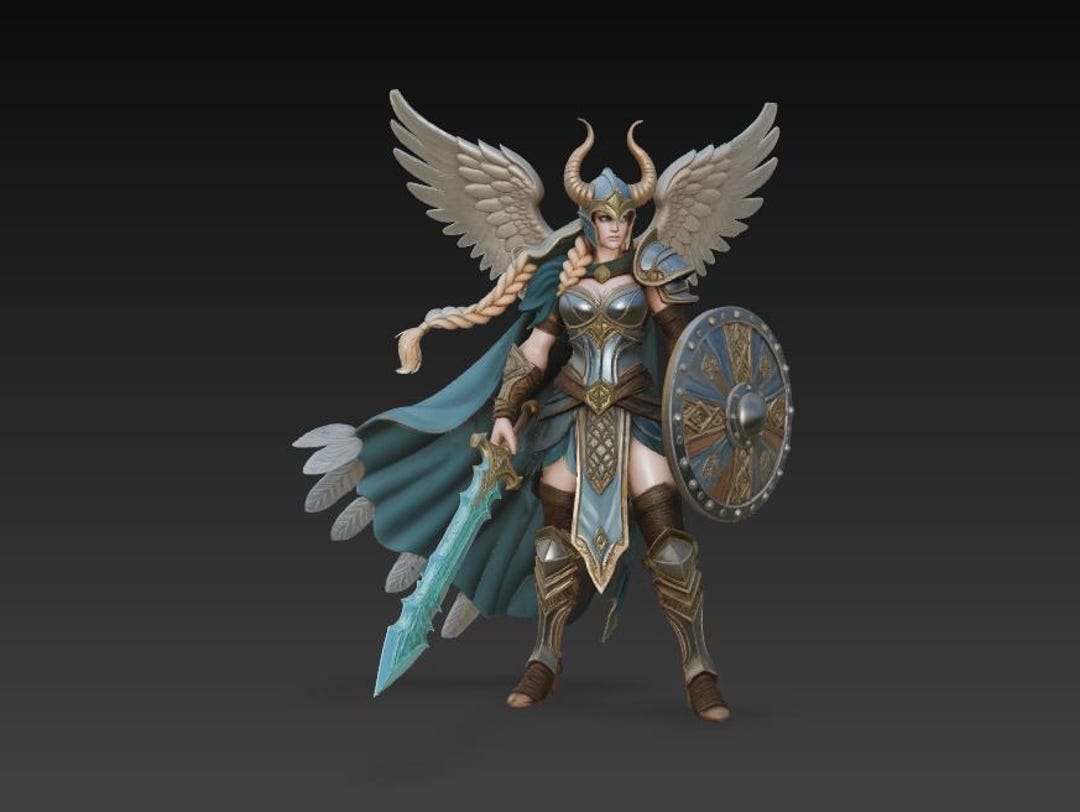 Valkyrie Warrior STL – Nordic Shieldmaiden 3D Print, Female Fighter ...