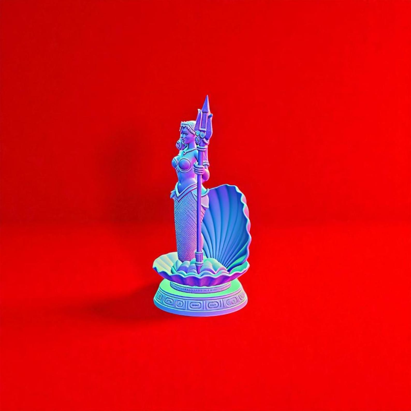 Mermaid Statue STL File | Fantasy Sea Goddess 3D Print Model | Digital ...