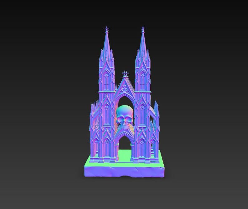 Gothic Skull Cathedral STL File – Dark Fantasy Church 3D Print Model - Etsy