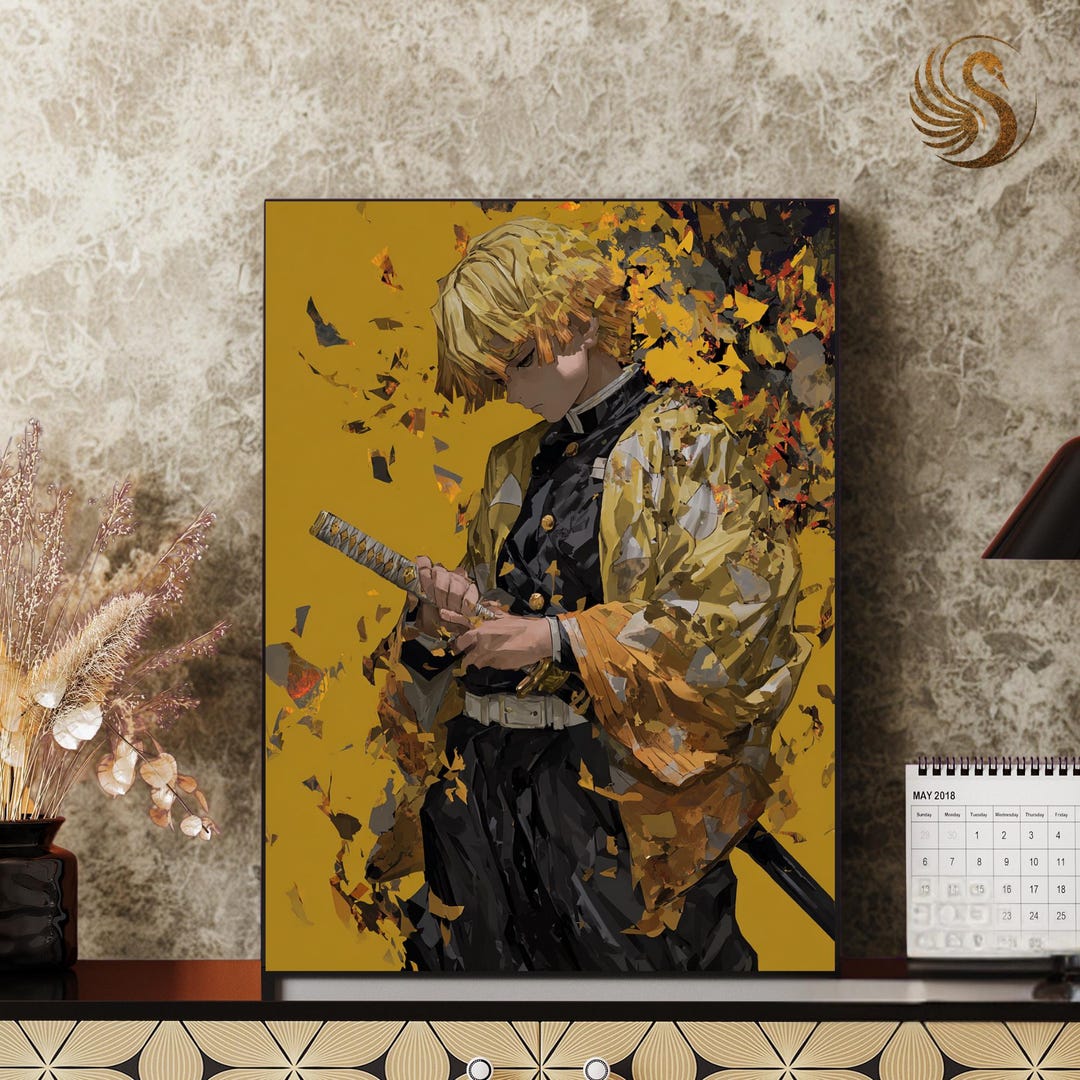 Zenitsu Agatsuma Metal Poster – Demon Slayer Anime Metal Wall Art ...
