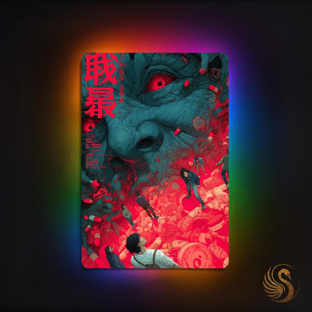 RGB LED Anime Metal Poster: 4K Otaku Room Decor - Etsy