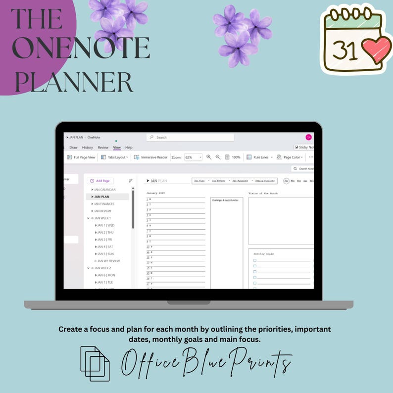 Onenote Template Planner 2025 | Project Manager | Instant Download ...