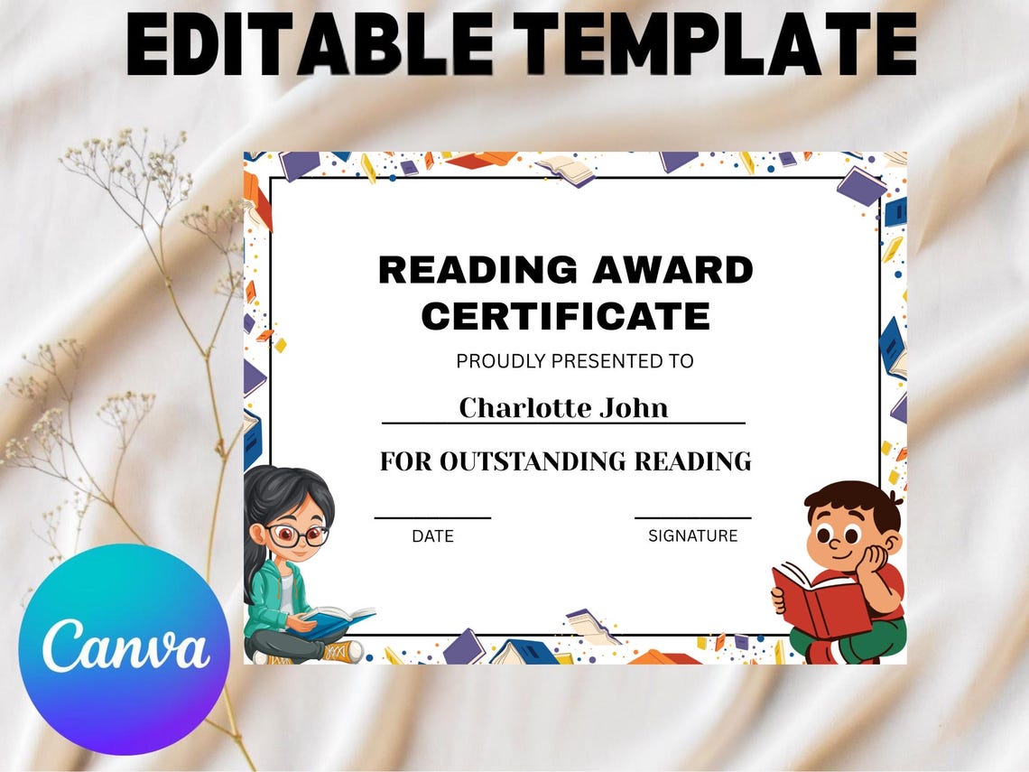 Super Reader Award, Reading Certificate, Good Job Certificate, Kids ...