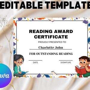 Super Reader Award, Reading Certificate, Good Job Certificate, Kids ...