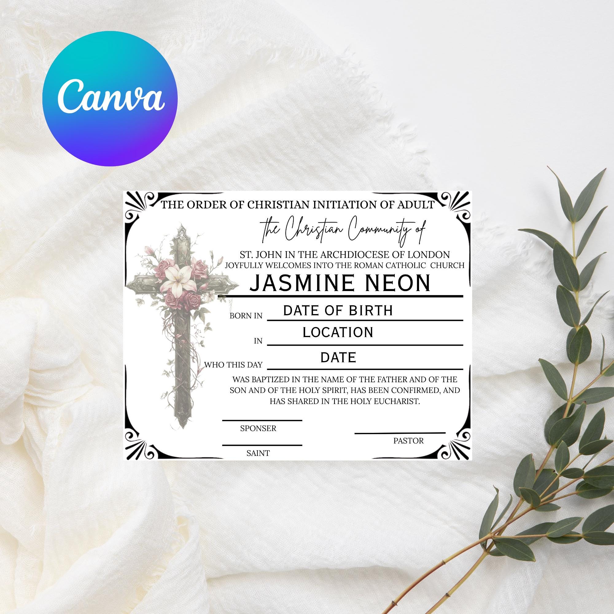 First Communion Certificate Template, Editable First Holy Communion ...