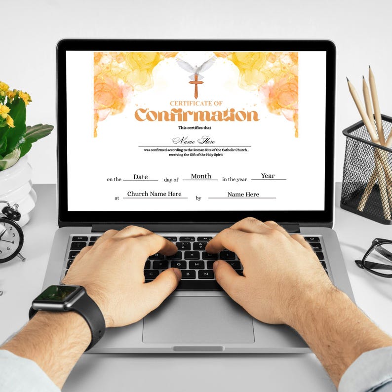 Editable Confirmation Certificate Template 11x8.5'', Catholic ...
