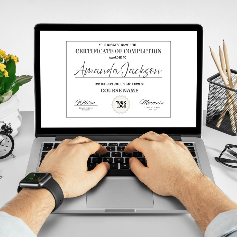 Certificate of Completion Template Canva Editable Digital Download ...