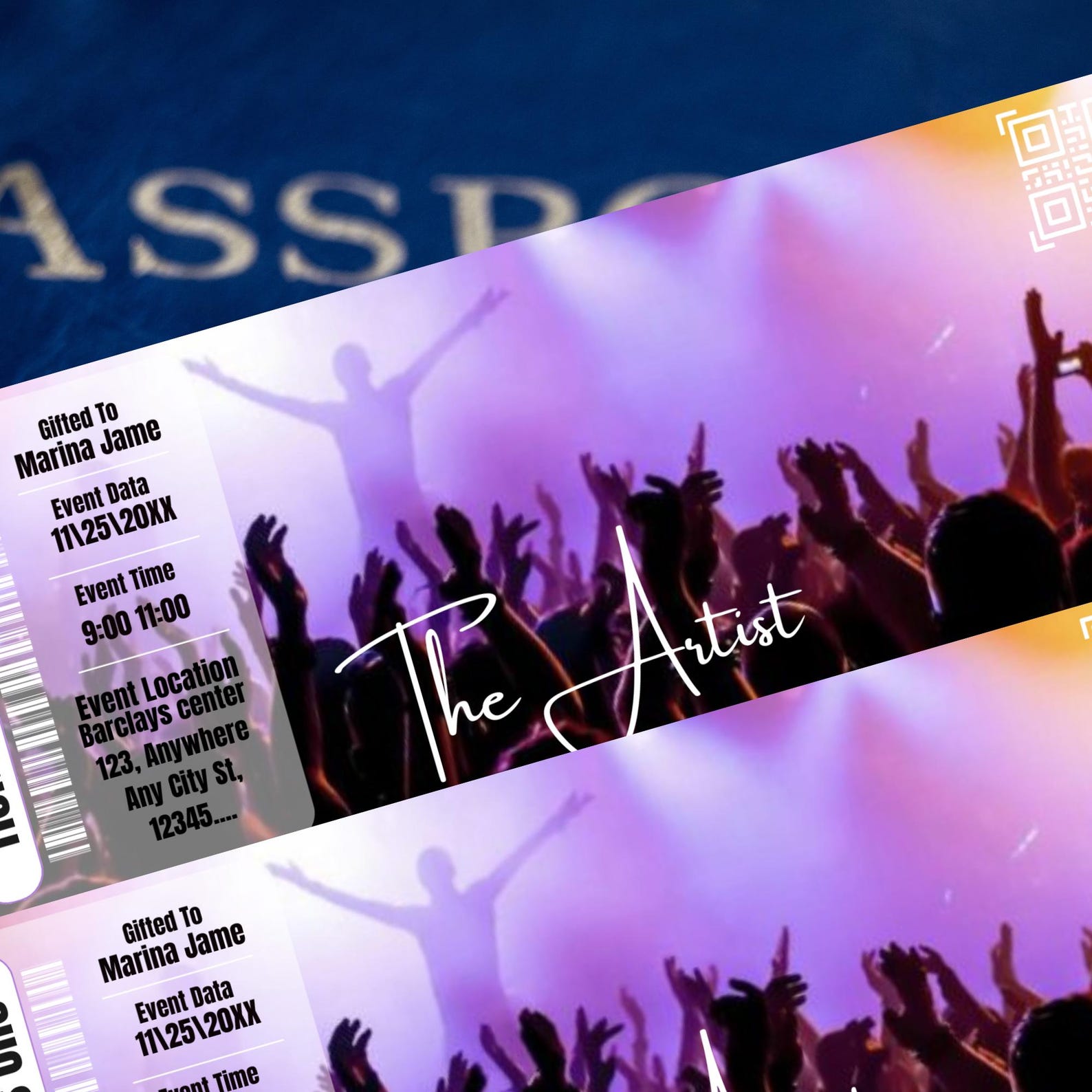 Editable Concert Ticket Template, Printable Event Ticket, Custom ...