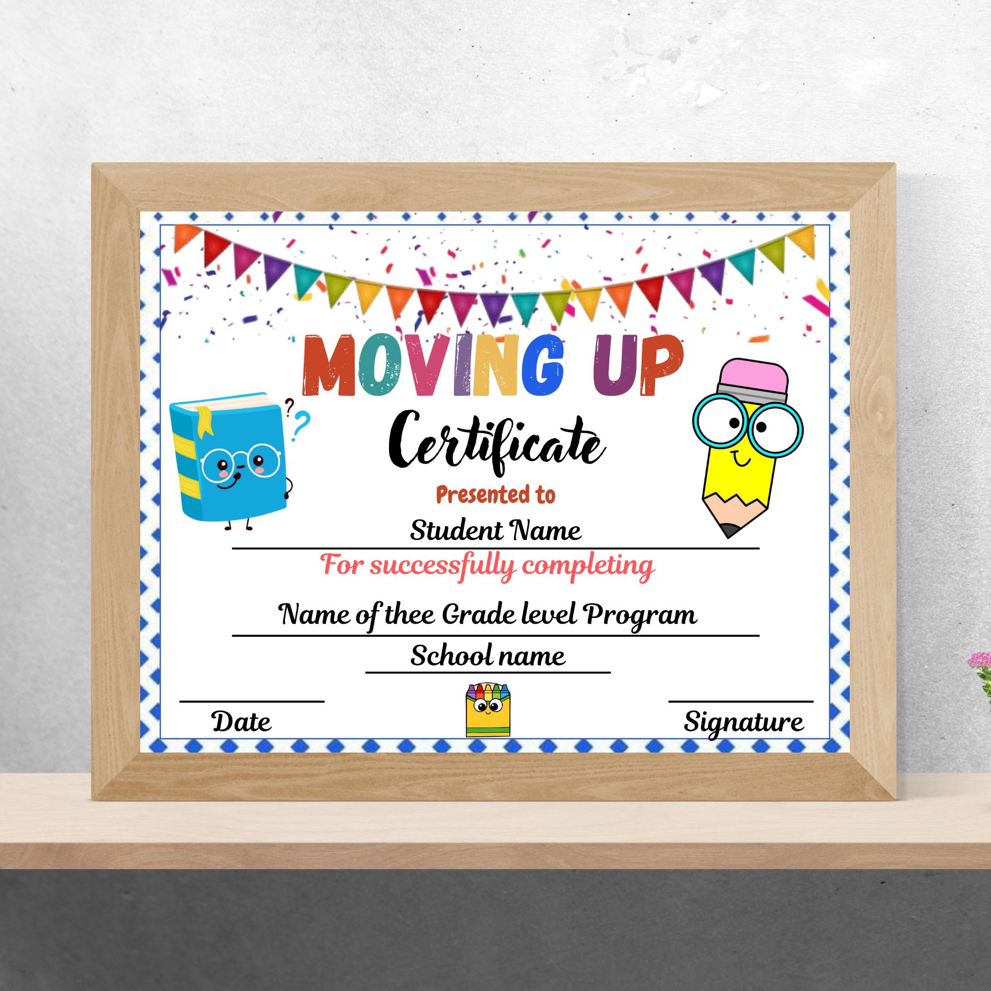 Editable Preschool Moving up Certificate, Prek Moving up Certificate ...