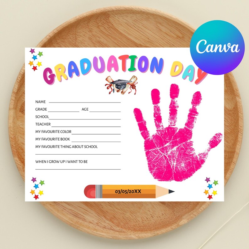 Preschool Graduation Diploma 2025. Handprint Graduation Certificate for ...