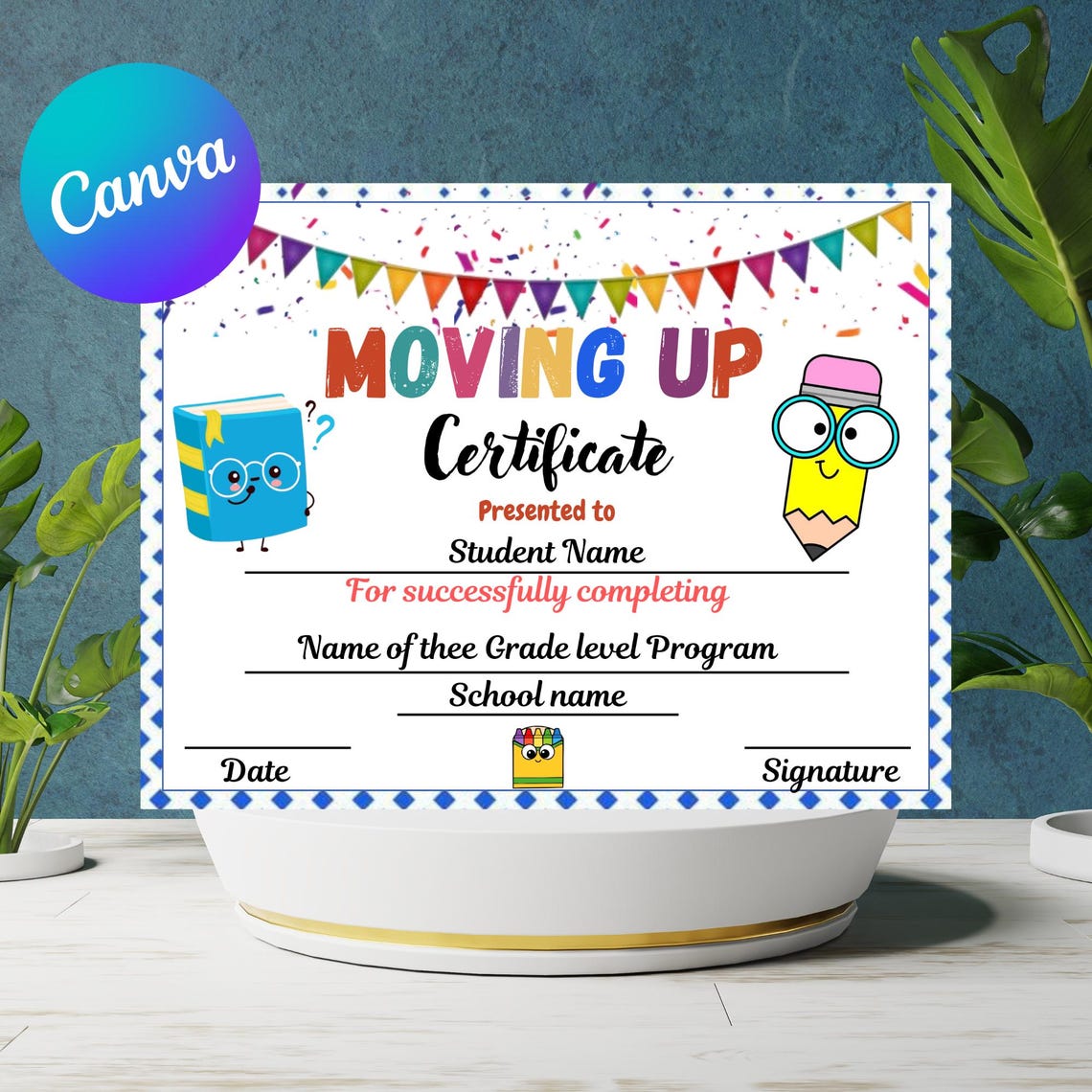 Editable Preschool Moving up Certificate, Prek Moving up Certificate ...