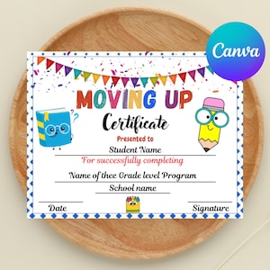 Editable Preschool Moving up Certificate, Prek Moving up Certificate, Preschool Graduation ...