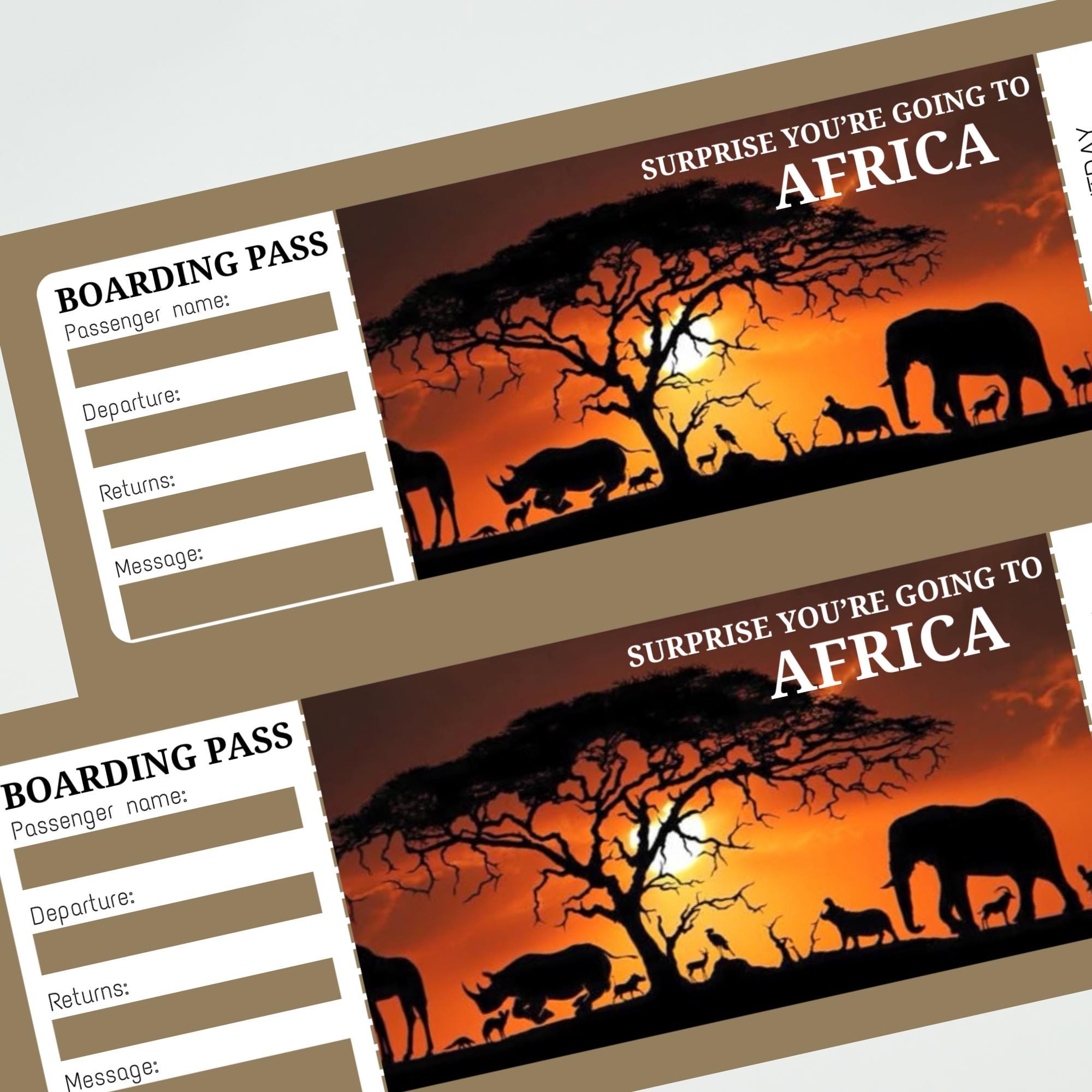 EDITABLE Zoo Trip Ticket Template, Animal Park Pass, Surprise Trip to ...