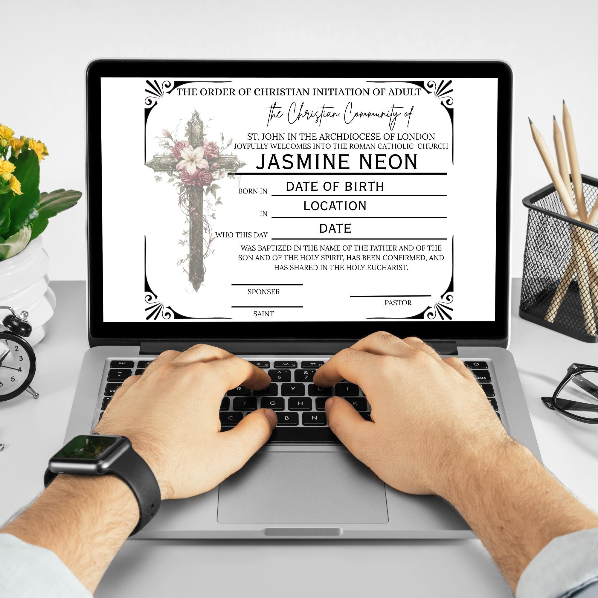 First Communion Certificate Template, Editable First Holy Communion ...