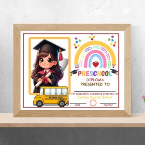 Editable Preschool Graduation Certificate, Prek Diploma Template, End ...