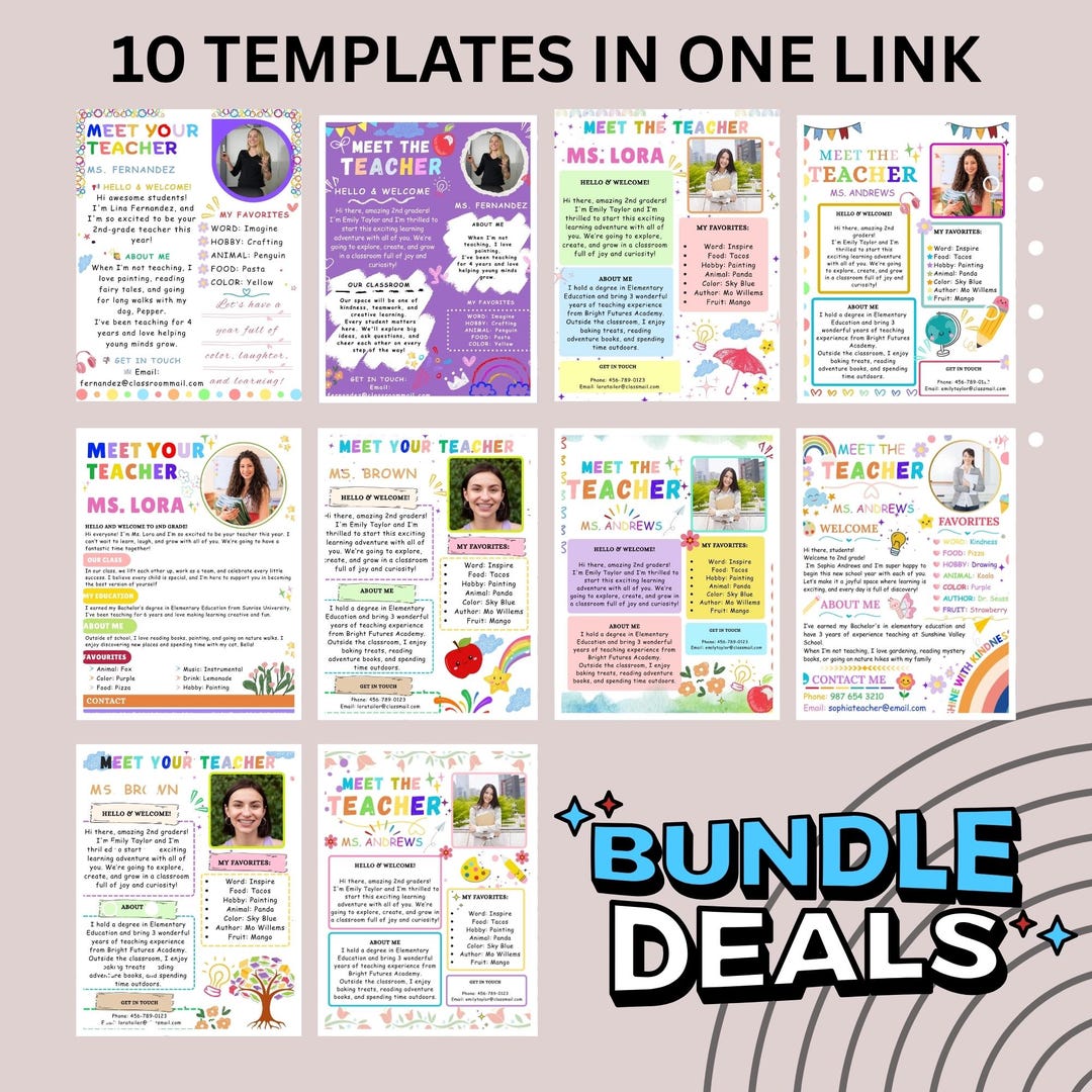 Meet the Teacher Editable Template Bundle, Boho Groovy Pastel Classroom ...
