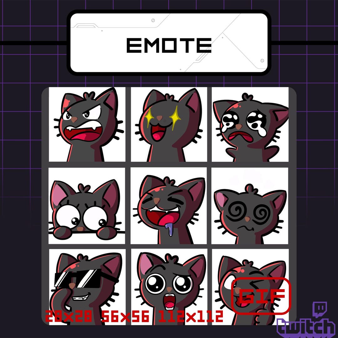 Cat Emote Pack for Twitch | Emote Bundle | 9 Cat Emotes - Etsy