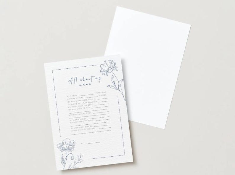 Printable Mother's Day Interview – All About My Mom Questionnaire, Fill ...